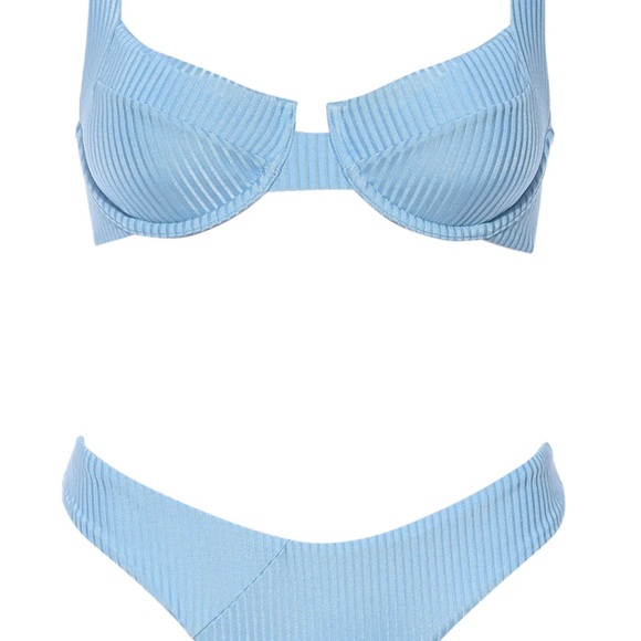 Vetchy | Swim | Powder Blue Ribbed Bikini With Underwire Top | Poshmark
